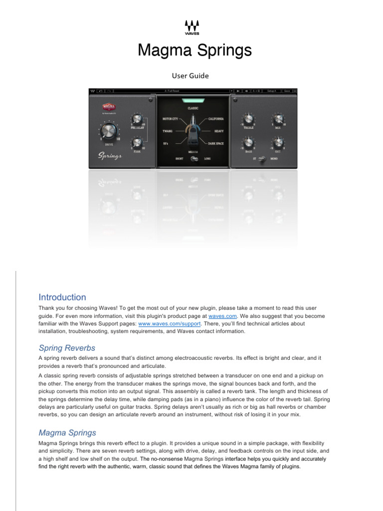 Magma Springs | PDF | Audio Engineering | Sound Technology