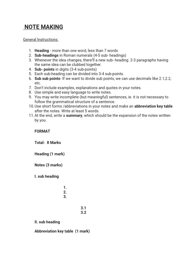 Note Making | PDF | Human Communication | Linguistics