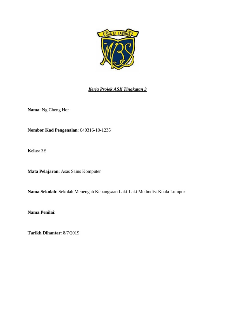 Kerja Projek ASK Tingkatan 3 | PDF