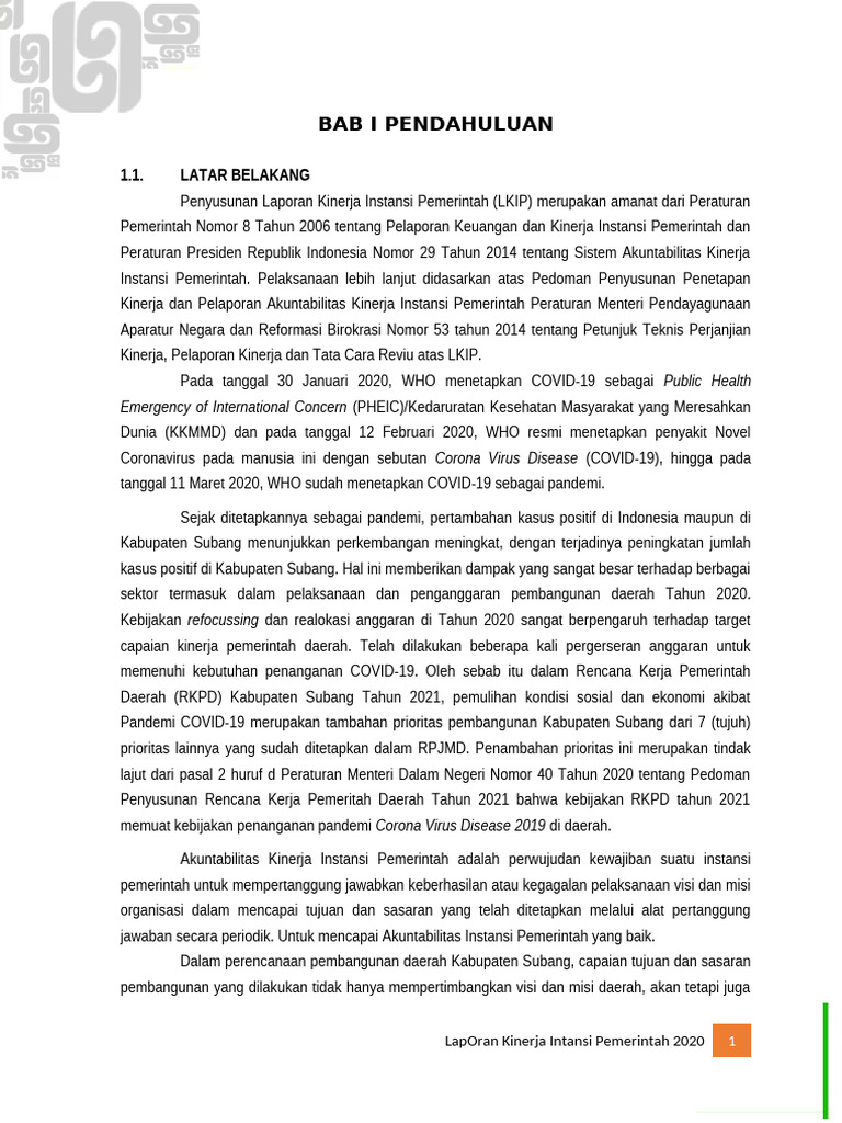 Contoh Naskah LKIP (Rev) | PDF | Pengelolaan Keuangan & Uang