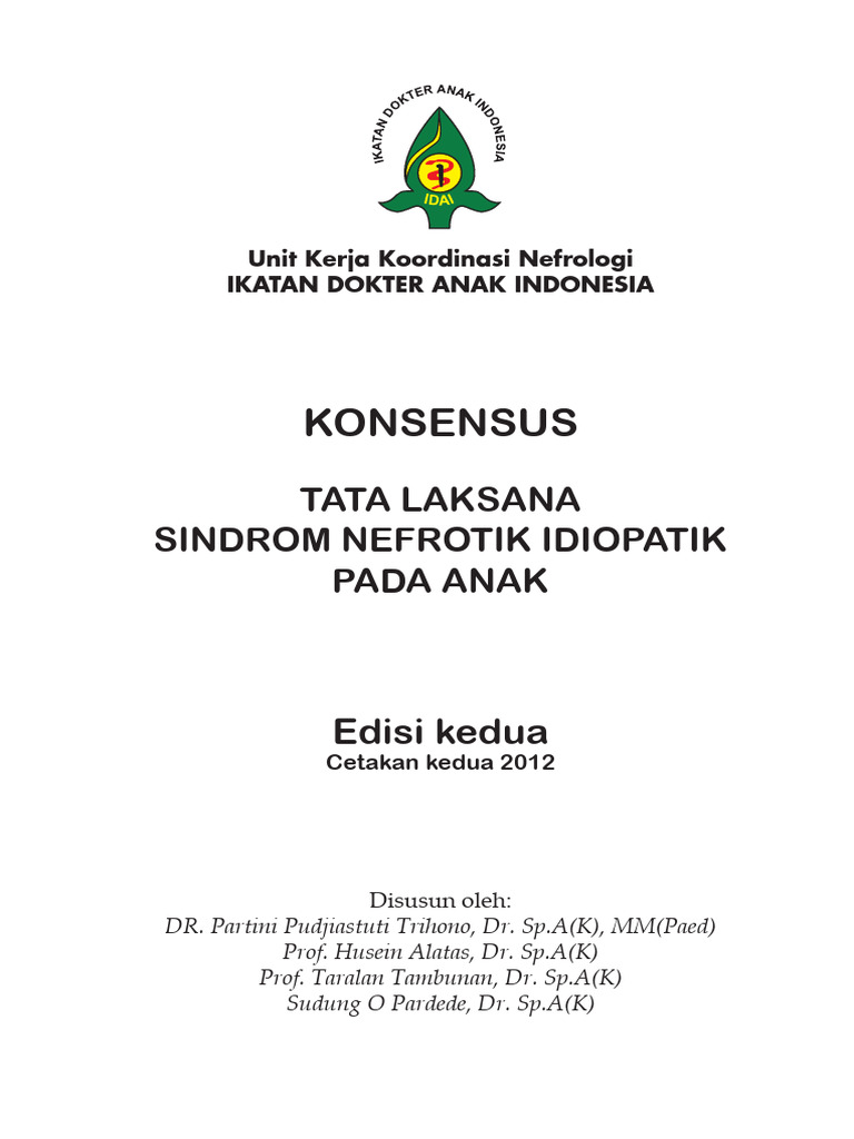 Sindrom Nefrotik Idiopatik Pada Anak (IDAI 2012) | PDF