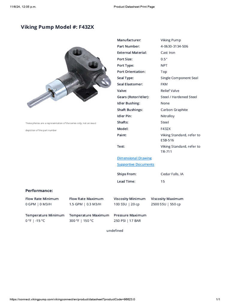 Datasheet F432 | PDF | Pump | Valve
