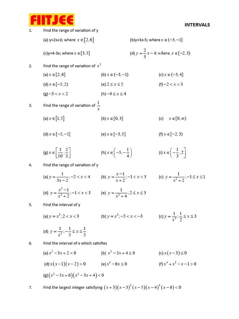 INTERVALS | PDF | Elementary Mathematics | Mathematics
