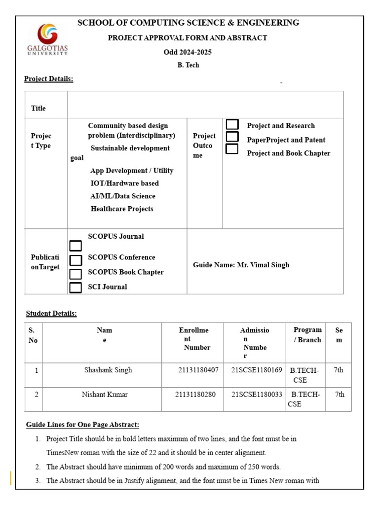 Project Approval 7th Sem | PDF | Machine Learning | Parkinson's Disease