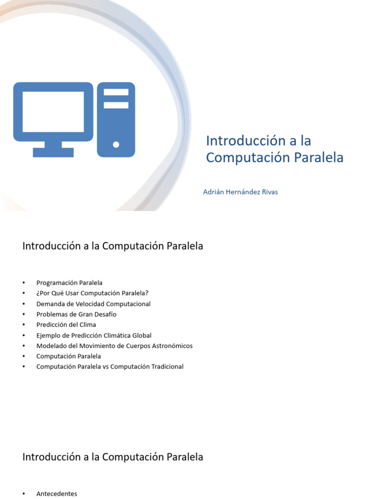 Introducción a La Computación Paralela | PDF | Computación paralela | Unidad Central de ...