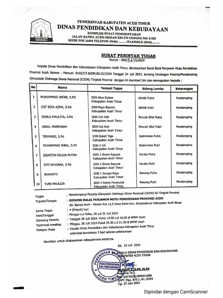 Surat Tugas GR Pendamping O2sn | PDF