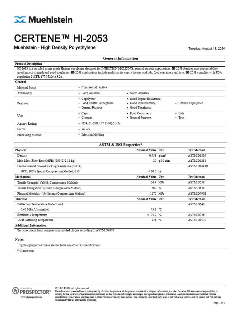 Certene™ Hi-2053 | PDF | Physical Sciences | Amorphous Solid