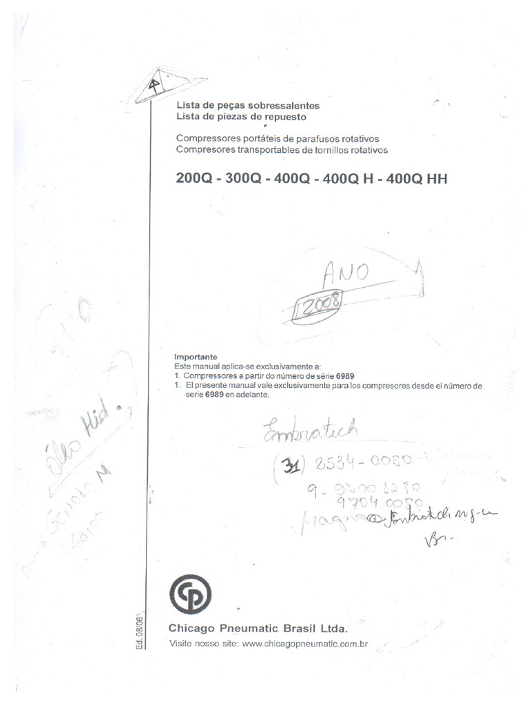 Catalogo Compreensores 200Q - 300Q - 400Q - 400Q H - 400Q HH | PDF