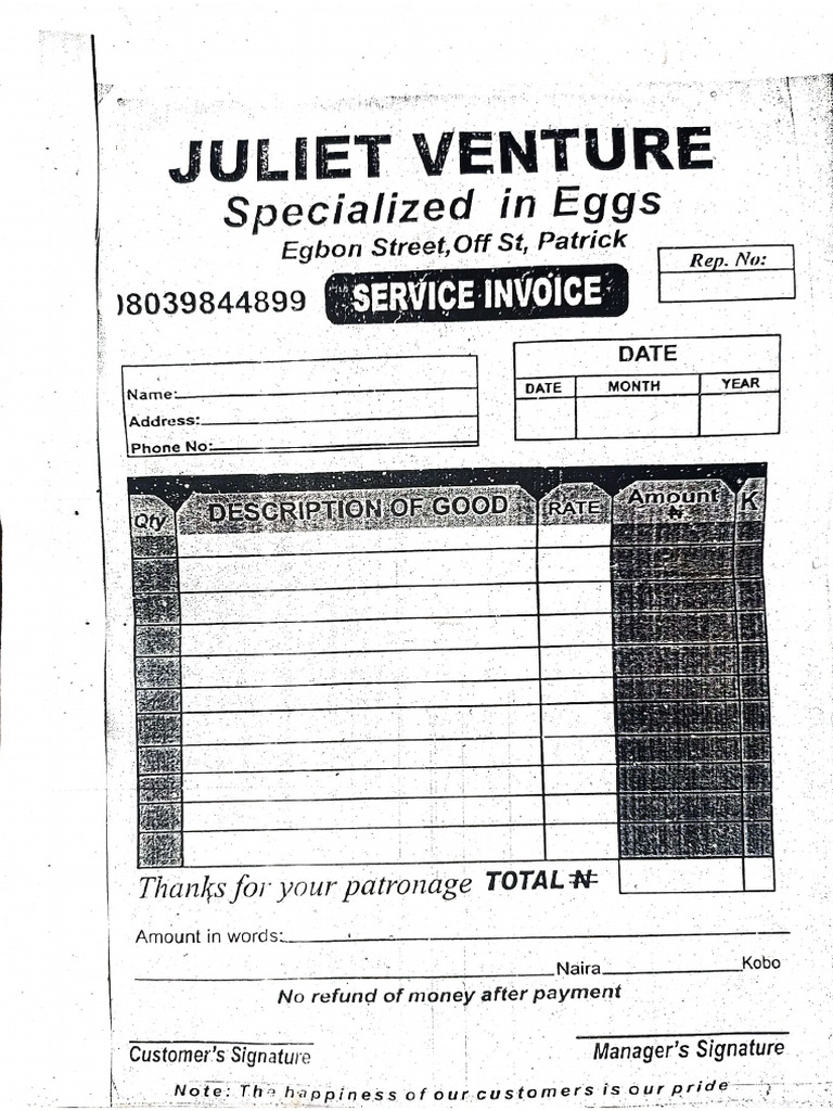 Egg Receipt | PDF
