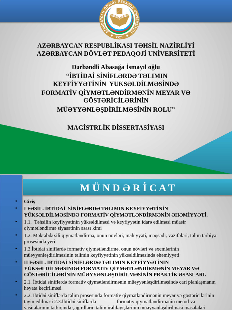 Magistr Təqdimat | PDF