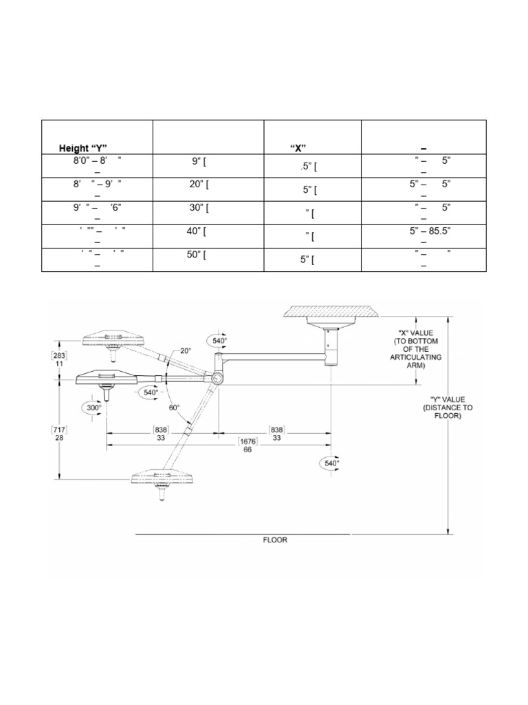 Ceiling Rod Length Guide for MI-Line Lights | PDF | Electrical ...