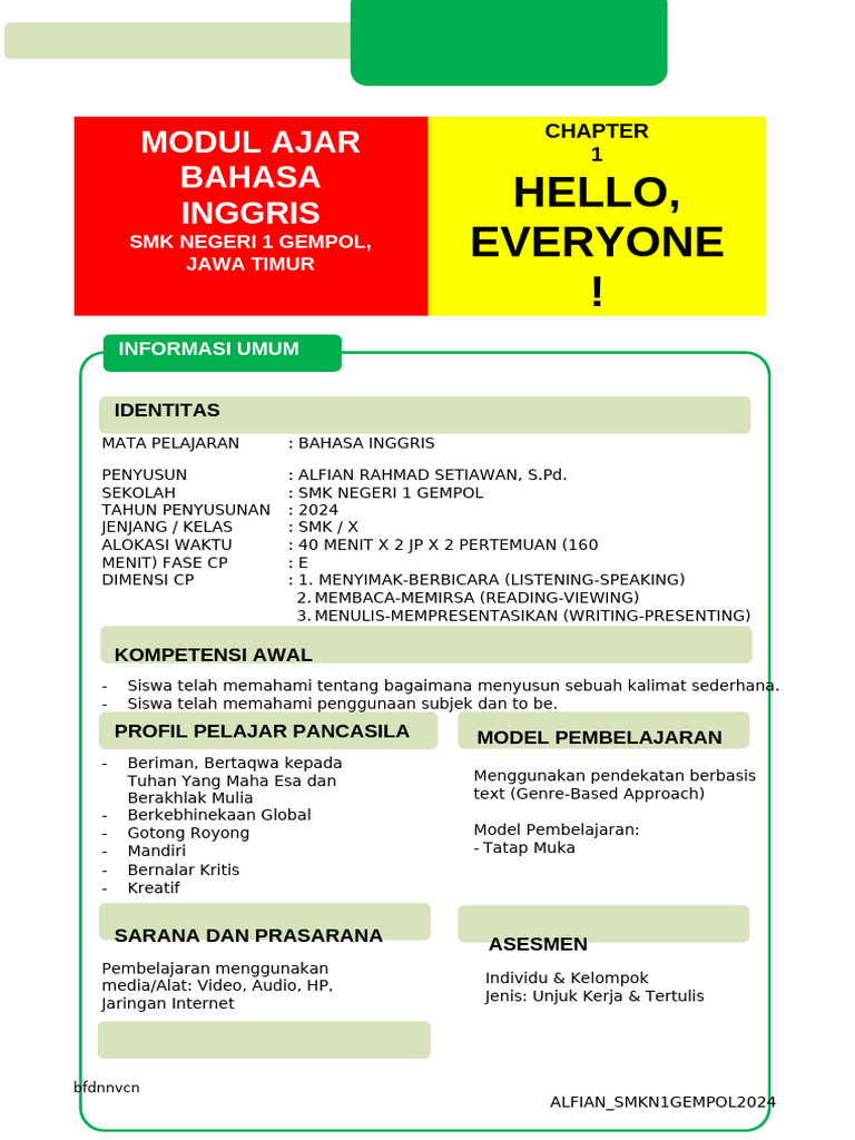 MODUL 1 Introduction Kelas X | PDF | Karier & Perkembangan