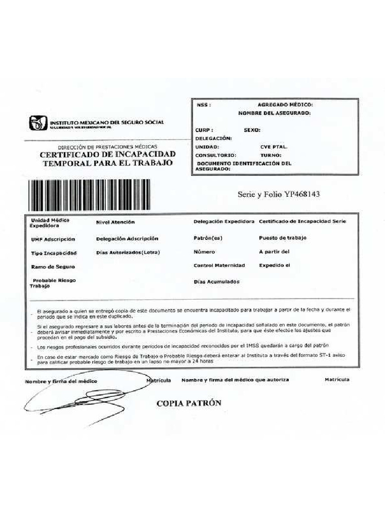 Incapacidad Imss | PDF