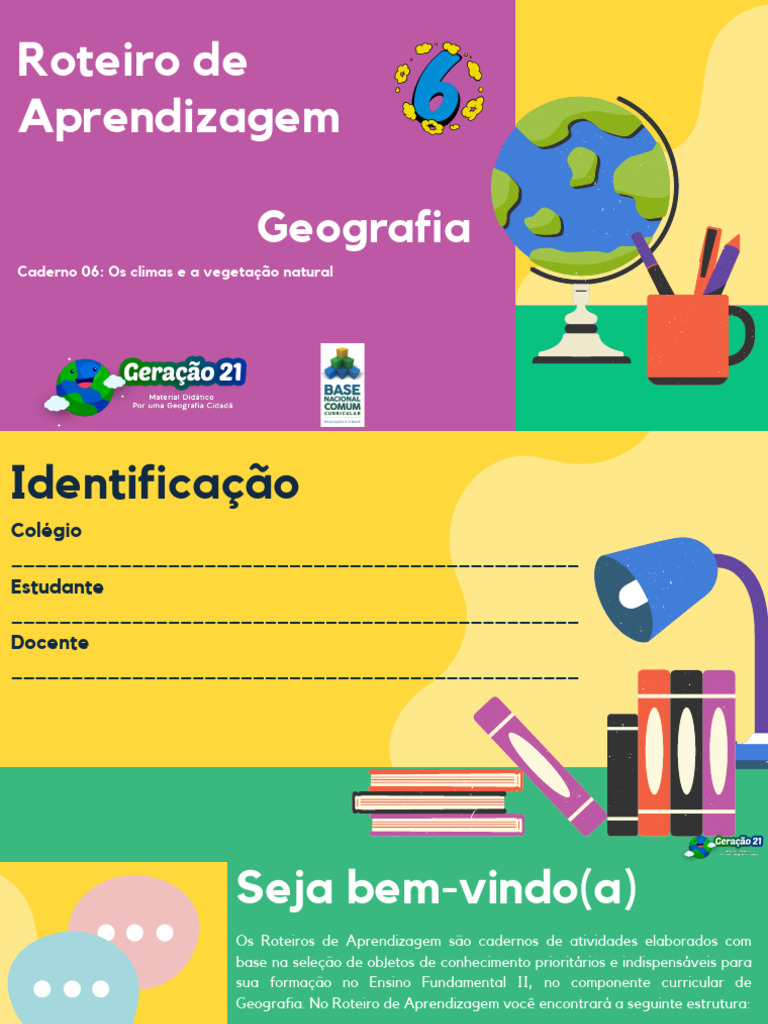 Roteiro de Aprendizagem 6 Ano 06 | PDF | Umidade | Vegetação