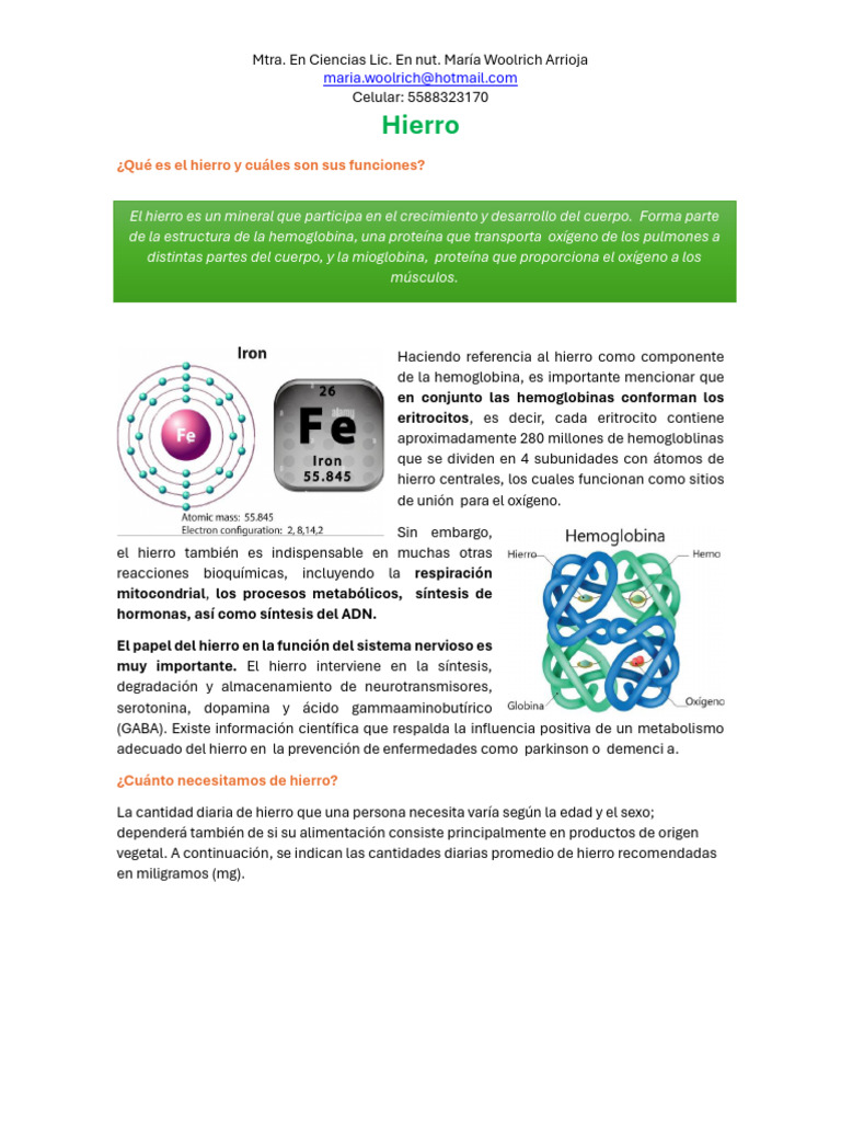 Hierro | PDF | Hierro | Glóbulo rojo