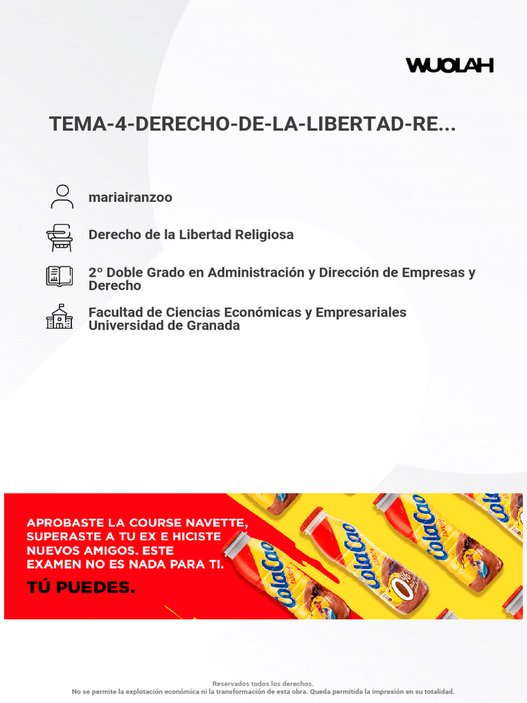 Wuolah Free TEMA 4 DERECHO DE LA LIBERTAD RELIGIOSA | PDF | Libertad de expresión | Libertad de ...