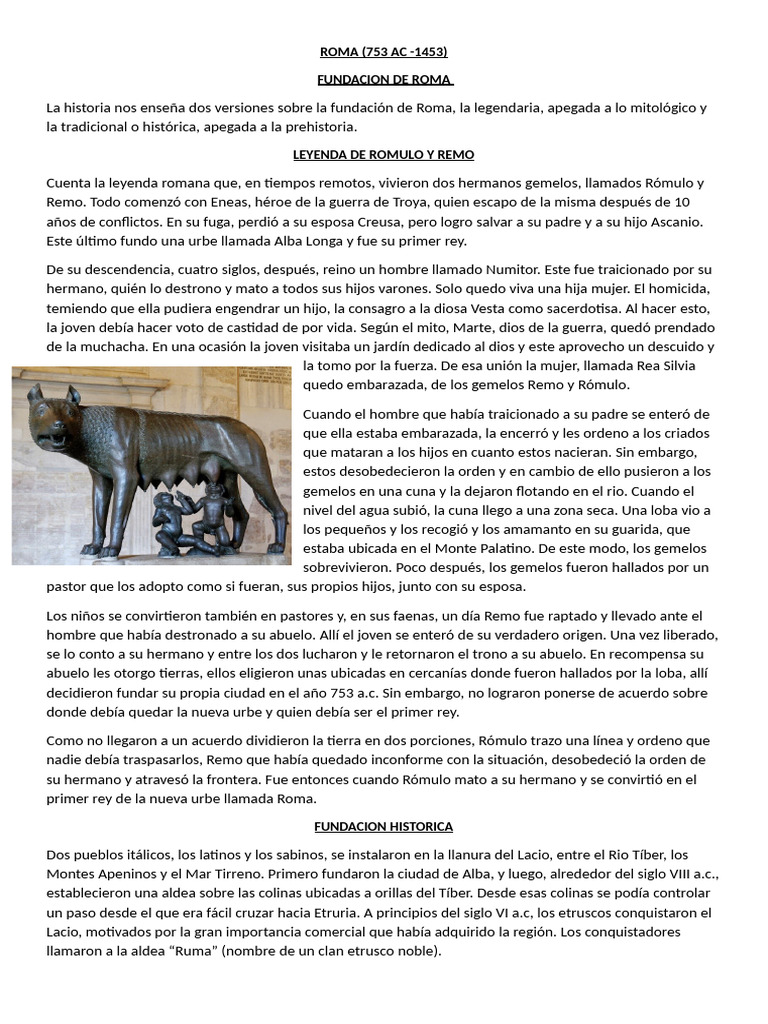 Leyenda Romulo y Remo | PDF | Romulus y Remus | Roma antigua