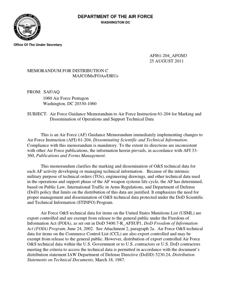 Air Force Guidance on Technical Data Marking | PDF | Classified ...