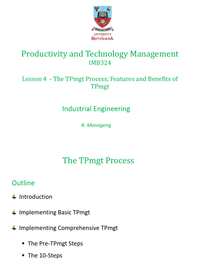 IMB 324 PPTM LECTURE 4 MATERIAL | PDF | Goal | System IMB 324 PPTM LECTURE 4 MATERIAL | PDF | Goal | System