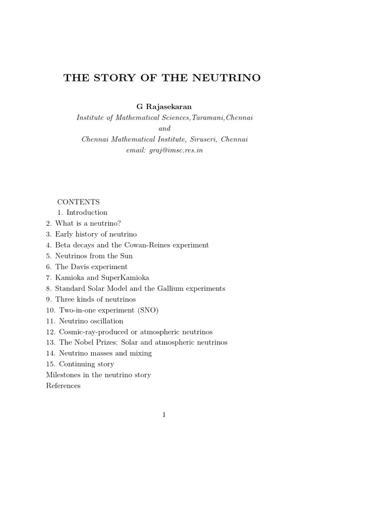 The Story of Neutrino | PDF | Neutrino | Neutron