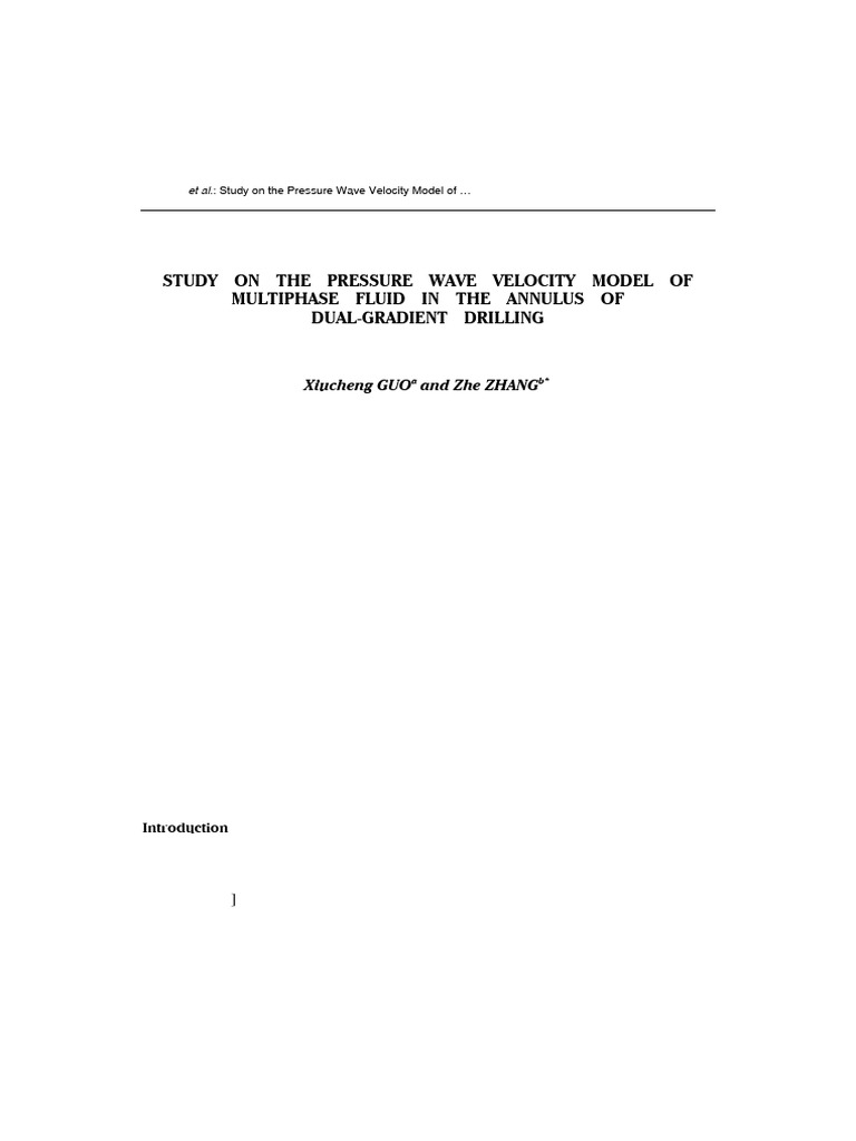 2023 - Guo, X., Et Al - Study On The Pressure Wave Velocity Model of Multiphase Fluid in The ...