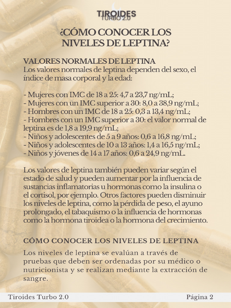 Cómo conocer los níveles de leptina 3 | PDF