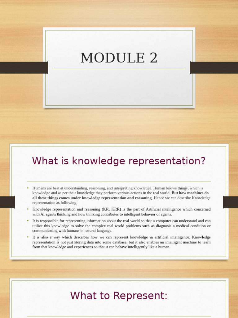 MODULE 2-1 | PDF | Knowledge Representation And Reasoning | Knowledge