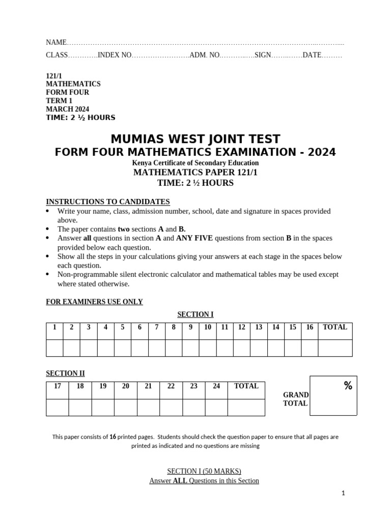 Mathematics PP 1 | PDF