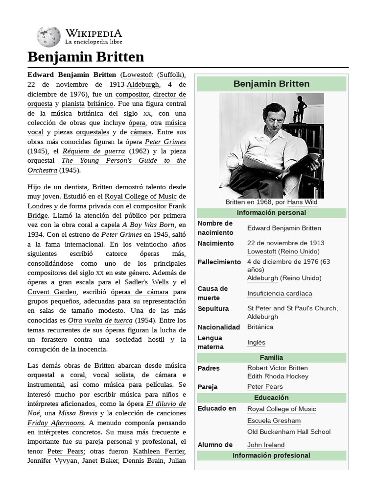 Benjamin Britten | PDF | Música clásica