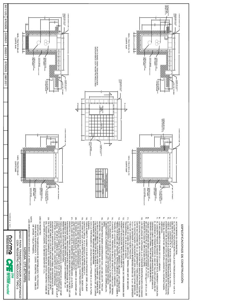 CFE-BTMRR5 Base Transf Mono Reducido Norma 2008 | PDF