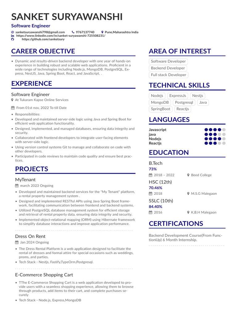 Sanket Suryawanshi Resume | PDF | Web Application | Computing