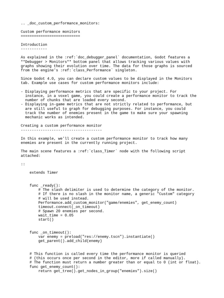 Custom Performance Monitors - RST | PDF | Software Development | Computer Science
