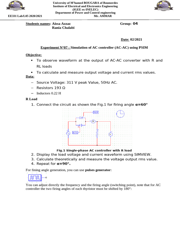 AC Controller Simulation with PSIM | PDF | Alternating Current | Root Mean Square