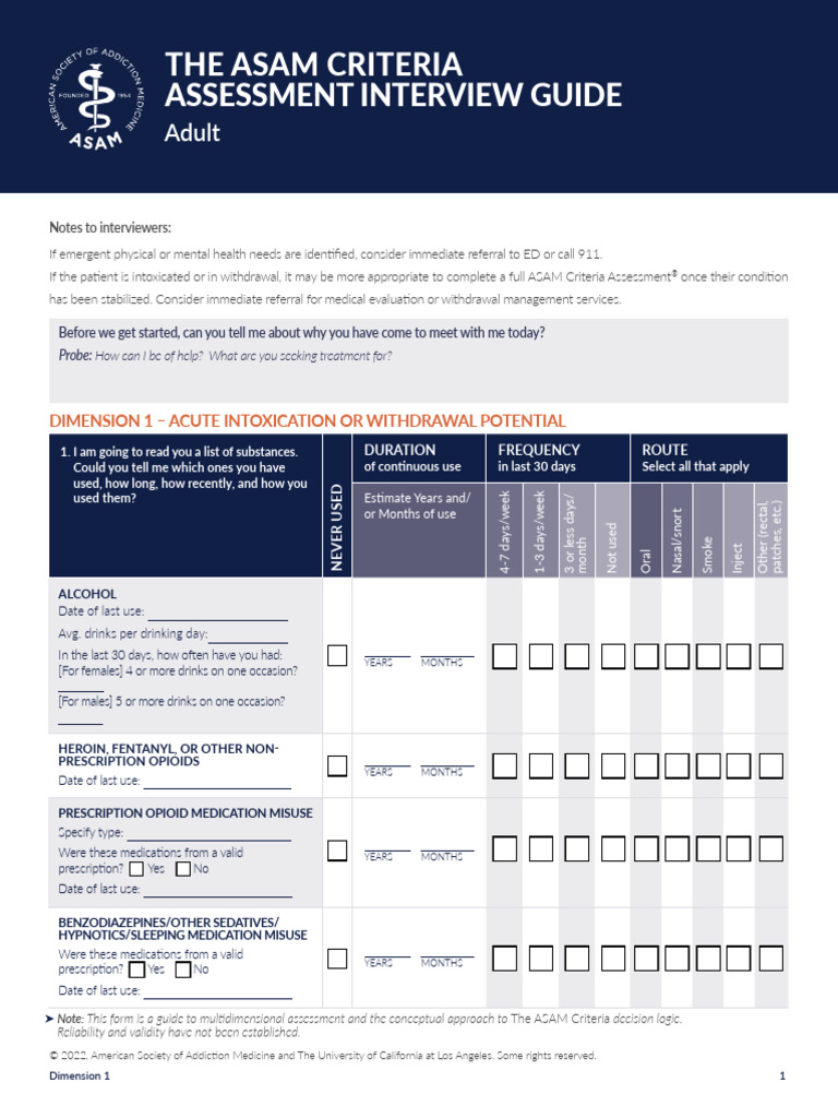 Asam Paper Criteria - Edtitable Final Form | PDF | Substance Abuse | Opioid