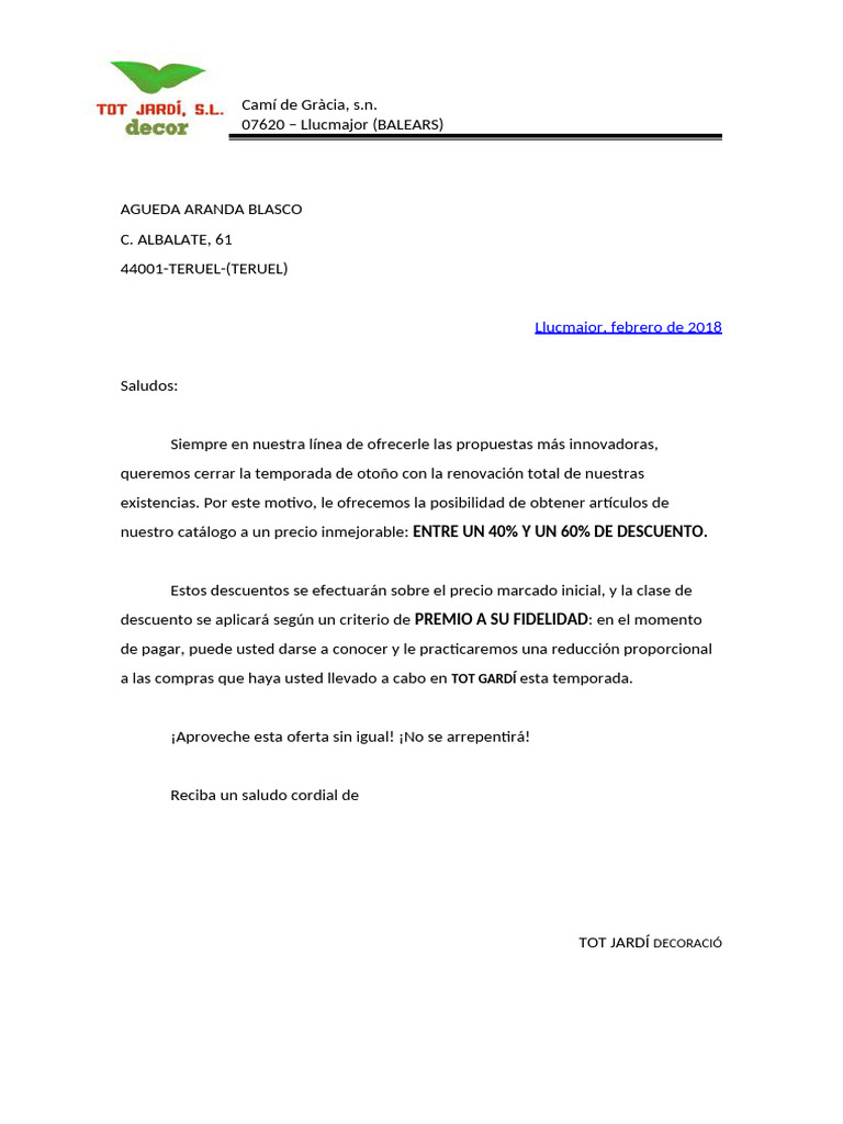 15w carta clientes | PDF