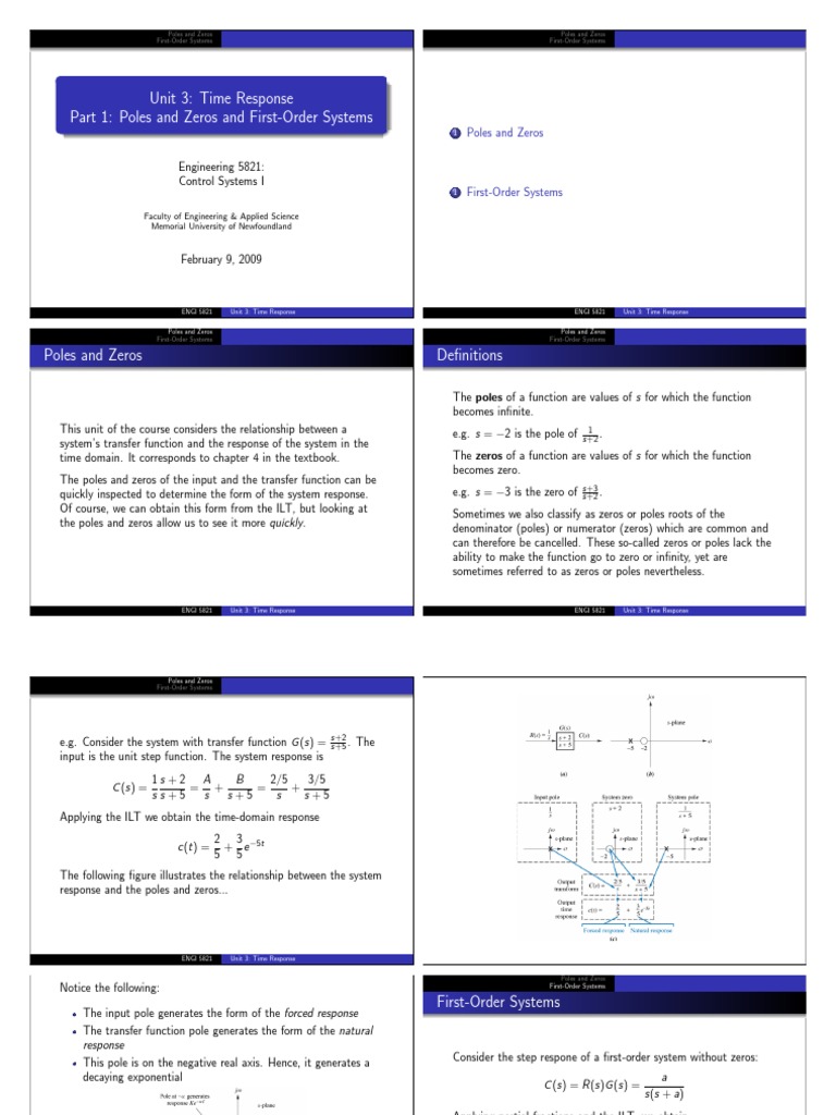 Time Response of Zero and Poles | PDF | Function (Mathematics) | Mathematical Objects