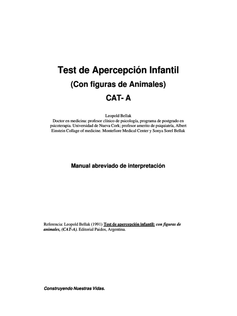 test-de-apercepcion-infantil-cat-manual | PDF | Trastorno de ansiedad ...