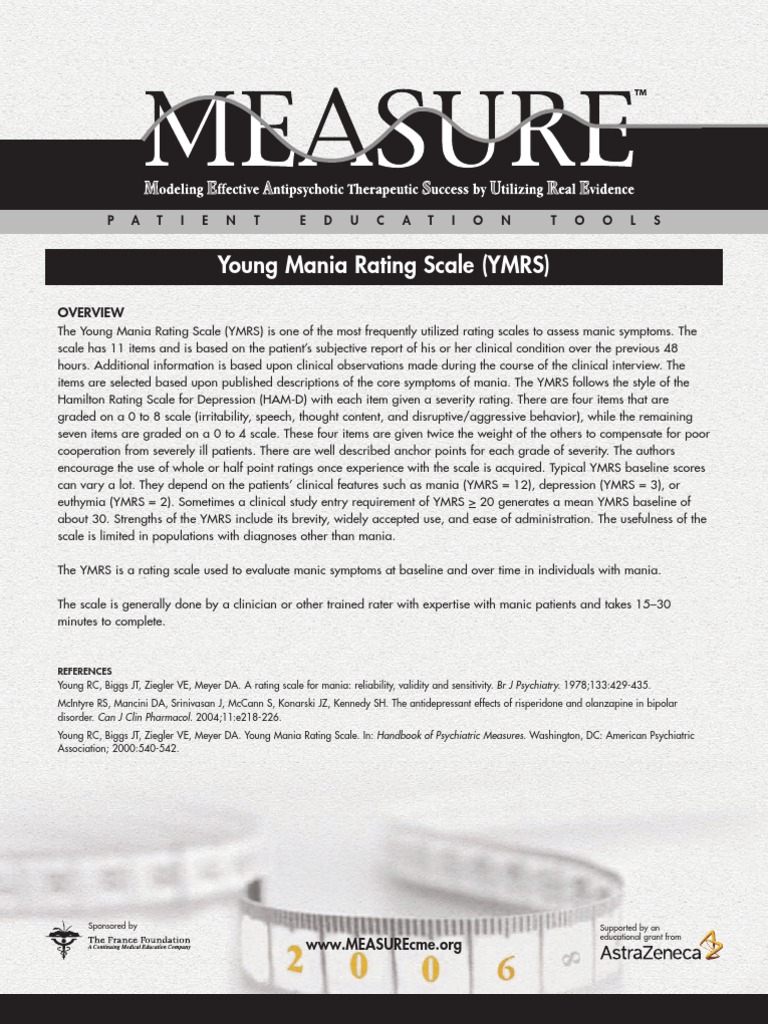 Young Mania Rating Scale-Measure | PDF | Mania | Mental Health