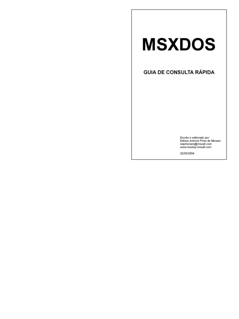 Guia MSX Dos | PDF | Diretório (informática) | Dados de computador