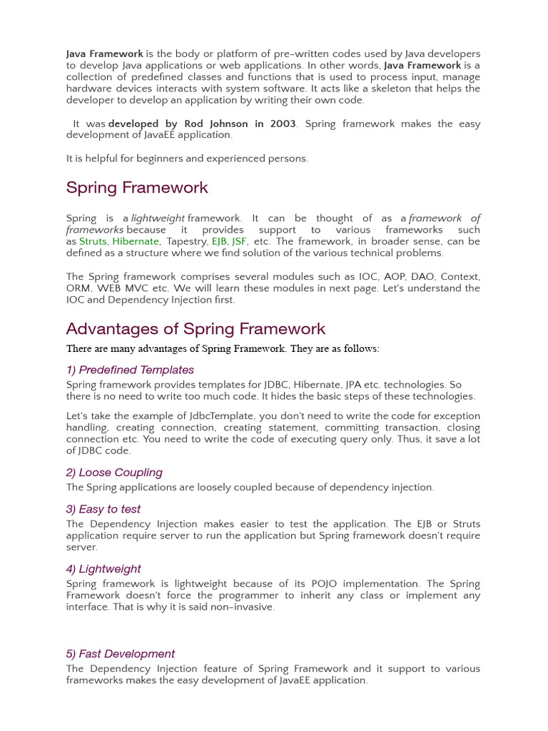 Unit-5 Spring Framework | PDF | Spring Framework | Web Service