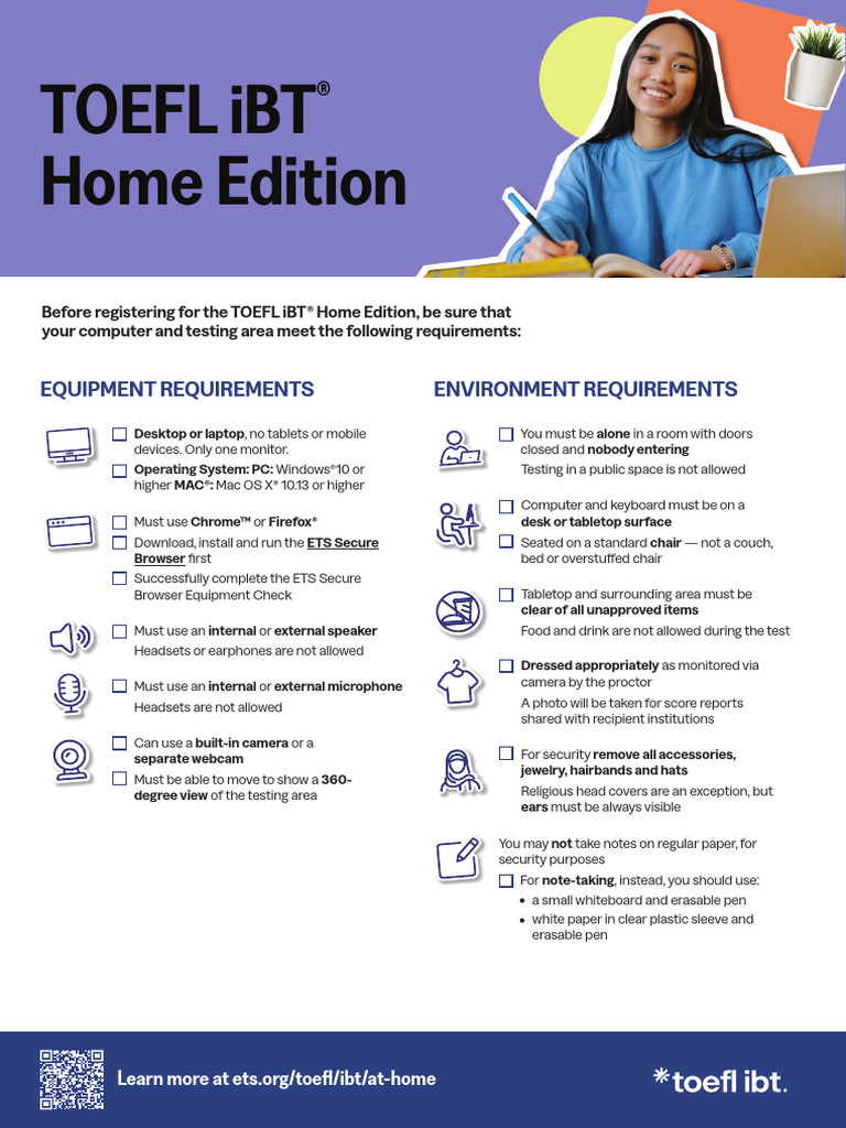 TOEFL Ibt Home Edition Checklist | PDF | Test Of English As A Foreign ...