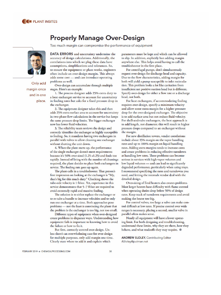 Properly Manage Overdesign | PDF