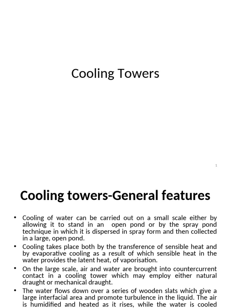 cooling towers | PDF | Heat Transfer | Enthalpy