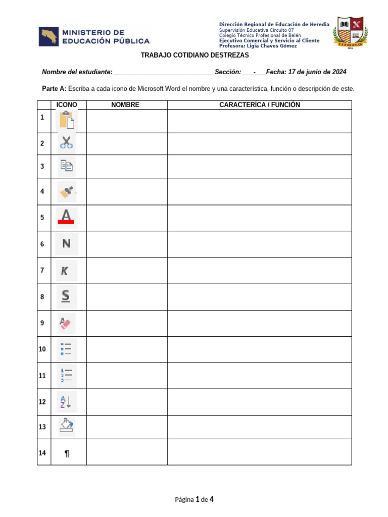 Iconos de Microsoft Word: Funciones y Nombres | PDF
