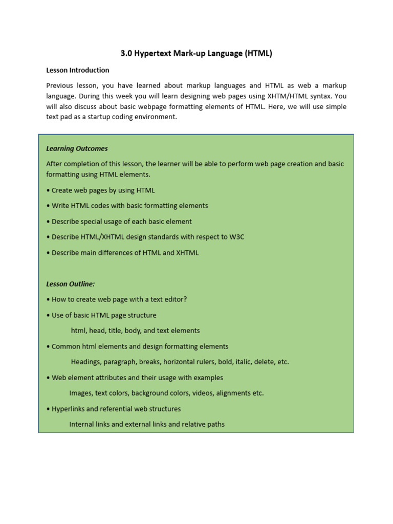 Lesson 3(E) | PDF | Hyperlink | Html Element
