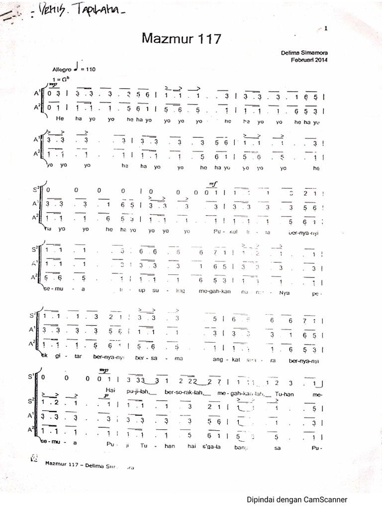 Mazmur 117 (SSAA) | PDF