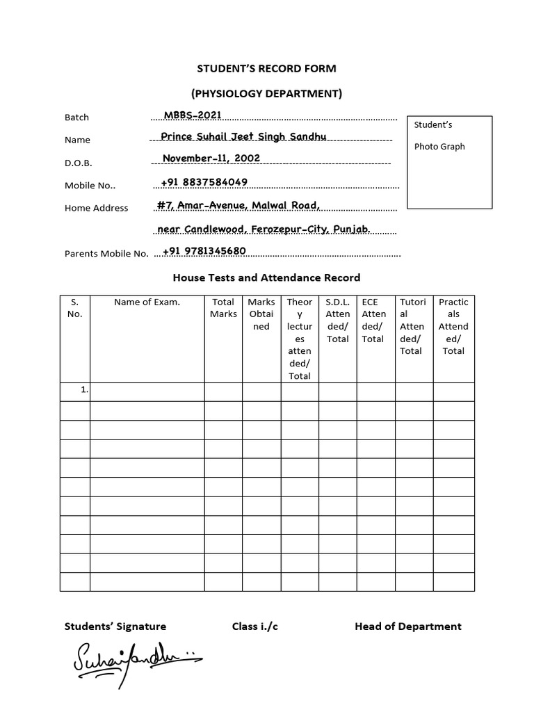 Student Record | PDF