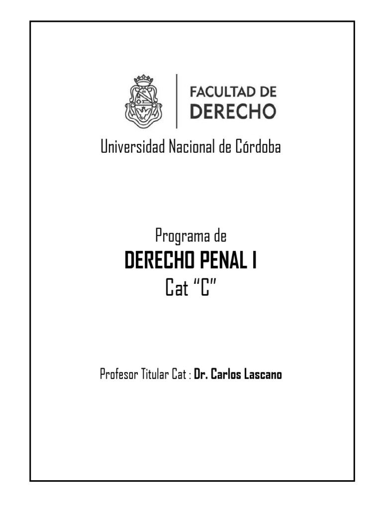 Penal I Cat C | PDF | Intención (Derecho Penal) | Derecho penal