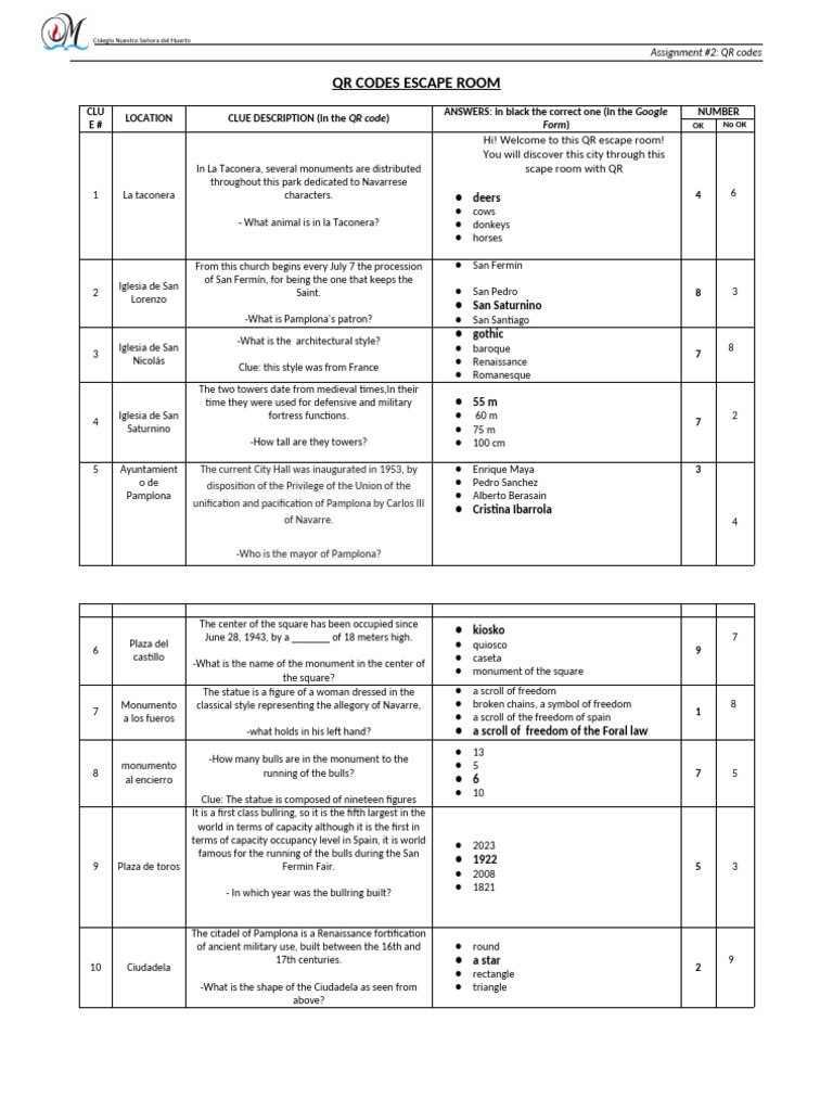 QR Code Escape Room Assignment A2 | PDF