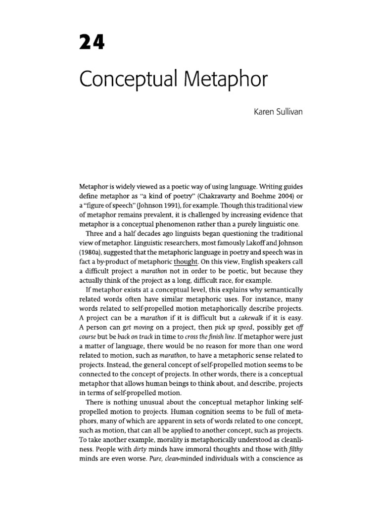Conceptual Metaphor Volume 1 | PDF